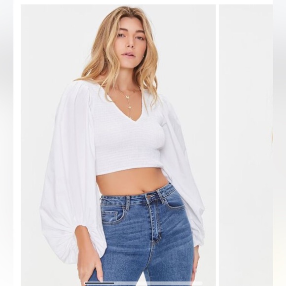 Forever 21 | Tops | Balloonsleeve Crop Top | Poshmark